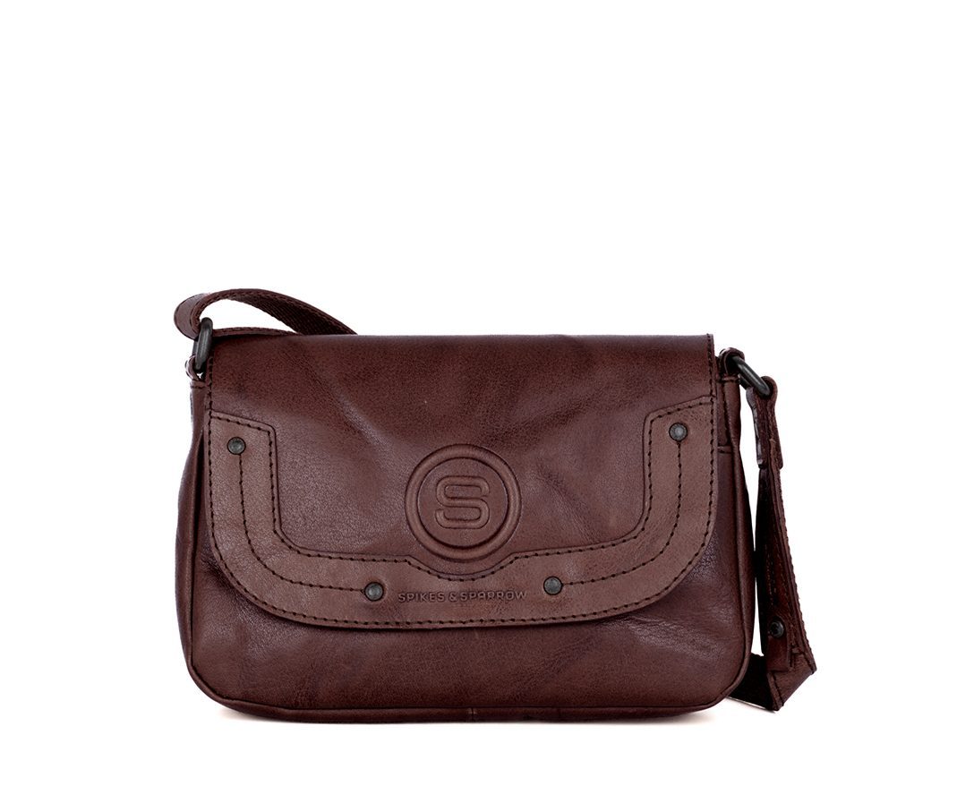Leather Crossbody Bag - Linne - Dark brown