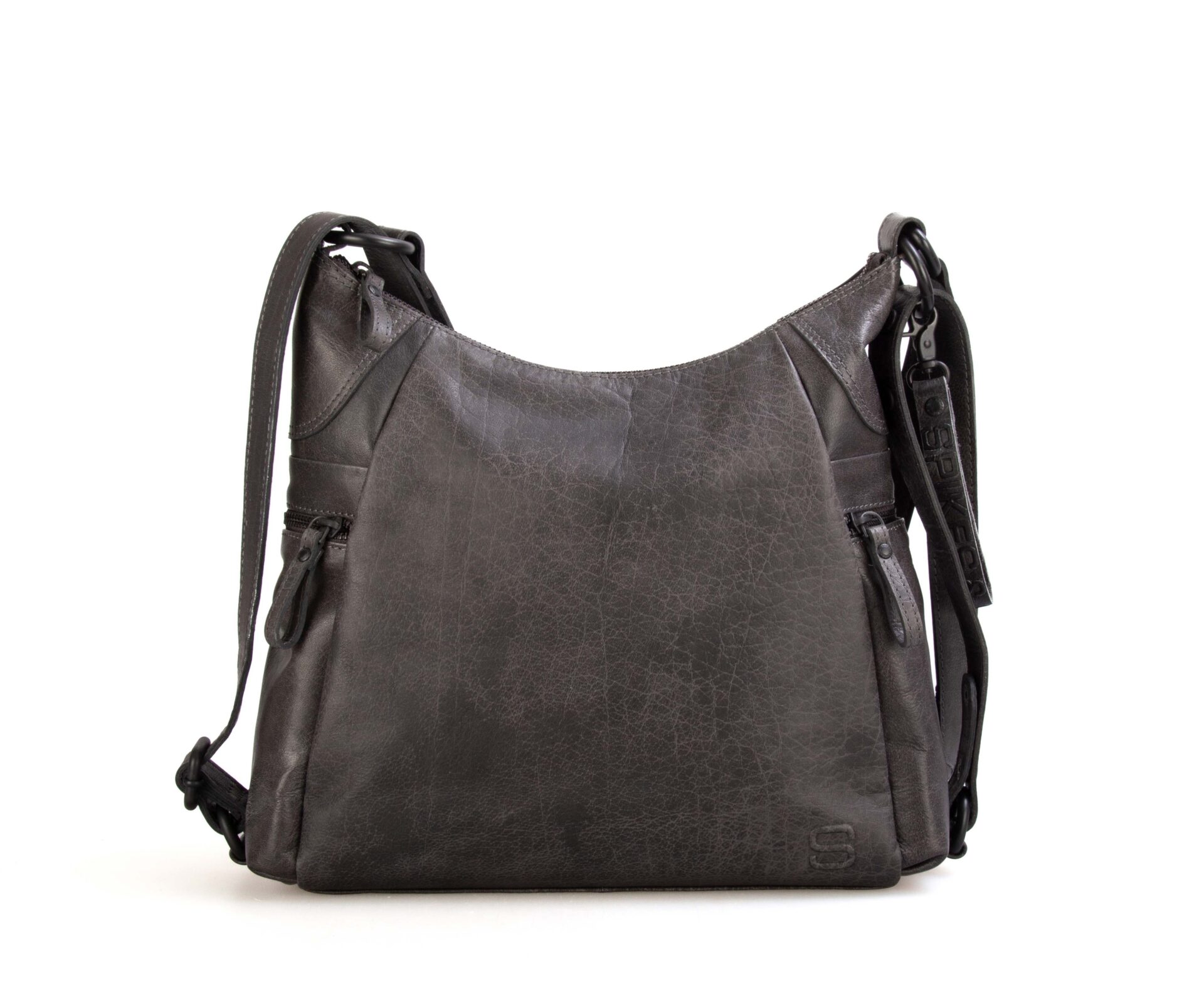 Leather Backpack / Shoulder bag / Crossbody bag - Parker - Grey